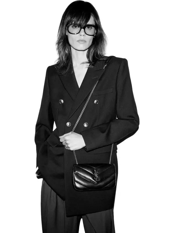Saint Laurent Loulou Mini Bag In Lambskin - Black