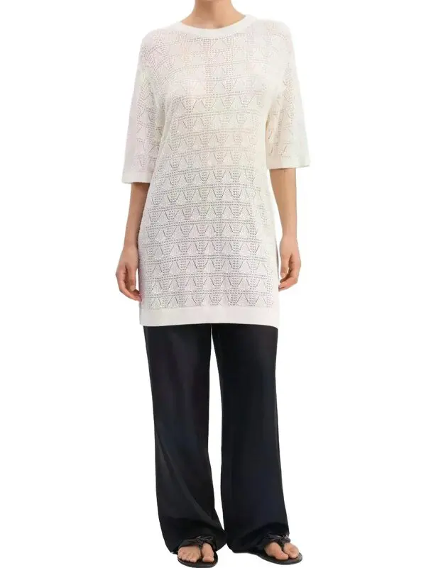 Loulou De Saison Ivory Knitted Crew Neck Top - Neutrals
