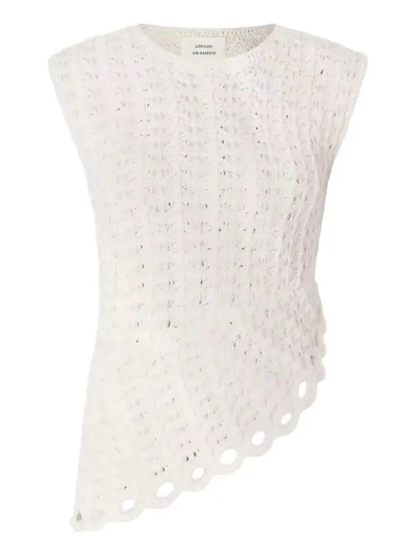 Loulou De Saison Saez Crochet Knit Top - Neutrals