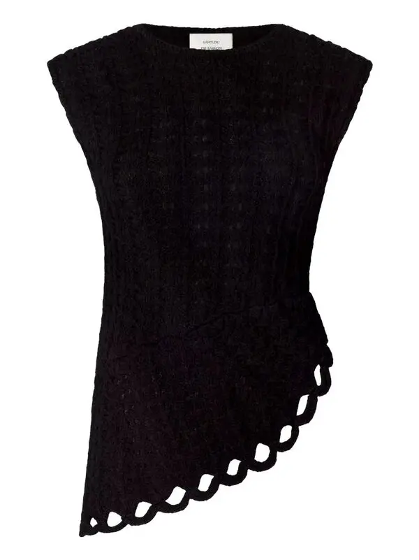 Loulou De Saison Saez Crocheted Top - Black