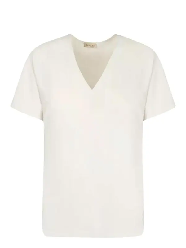 BLANCA VITA V-neck T-shirt - Neutrals