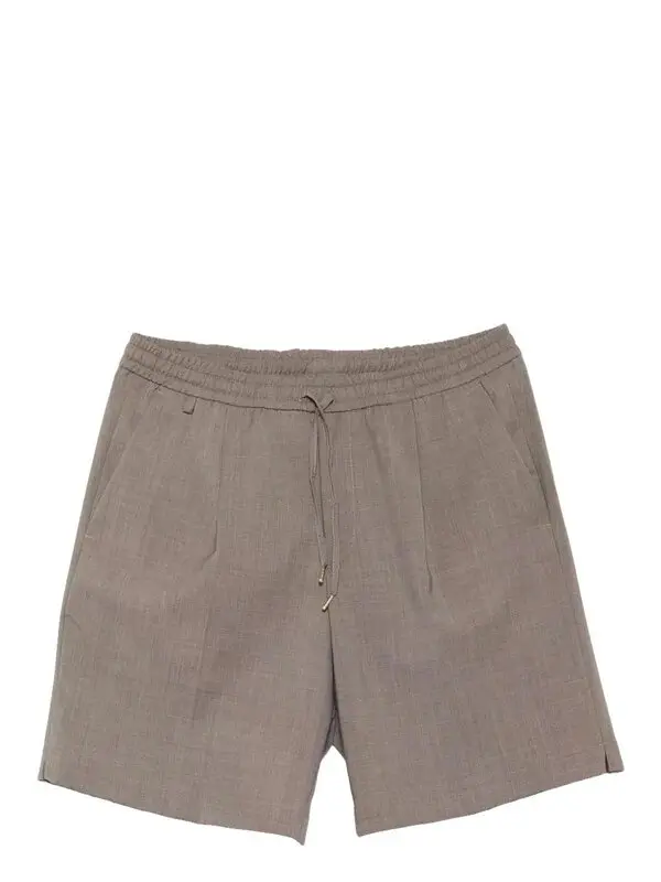 BRIGLIA 1949 Pleated Drawstring Shorts - Brown