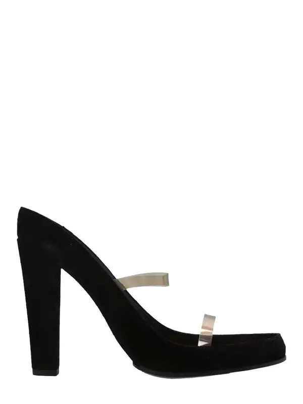 Moschino Suede High-heeled Sandals With Trompe L'oeil Effect - Black