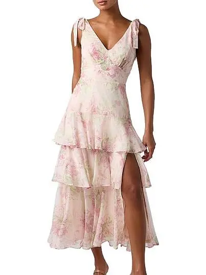 Victoria's Secret Arya Tiered Midi Dress - Pink