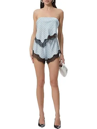 Victoria's Secret Afrm Dyanah Strapless Lace Trimmed Top - Multicolored