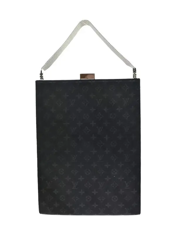 LOUIS VUITTON Monogram Satin Ange Handbag - Black