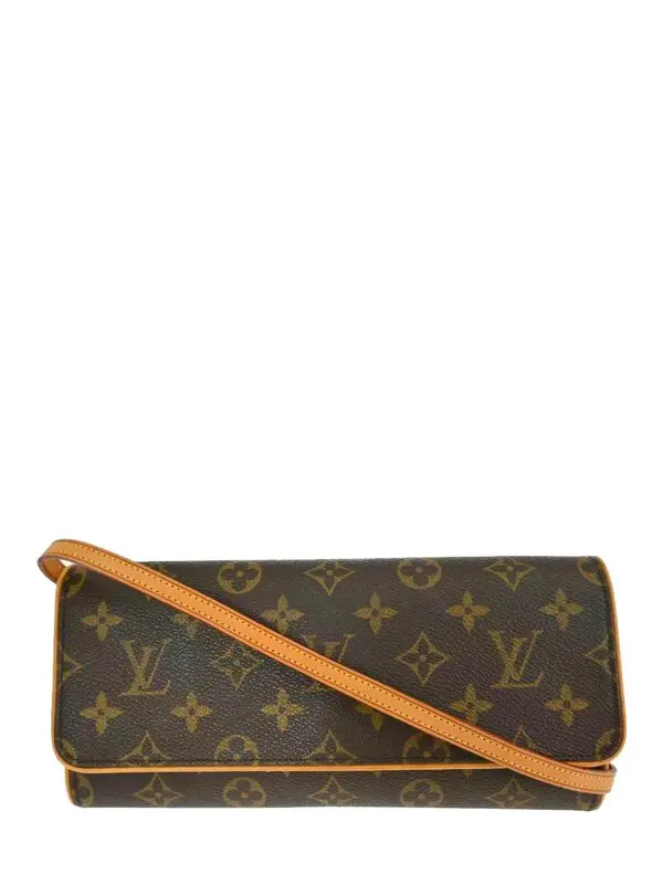 LOUIS VUITTON Monogram Pochette Twin Gm Clutch Bag - Brown