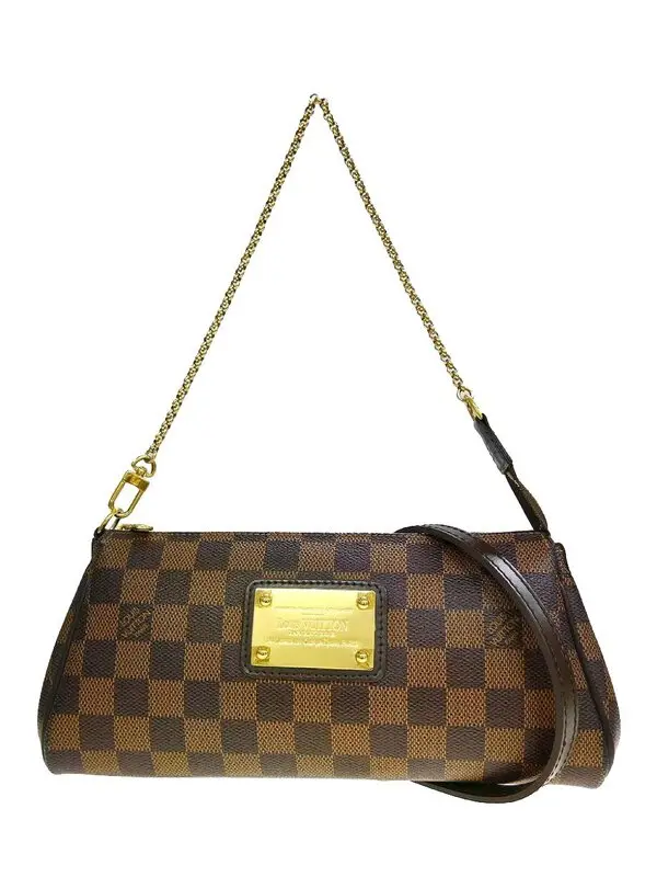 LOUIS VUITTON Eva Damier Clutch Bag - Brown