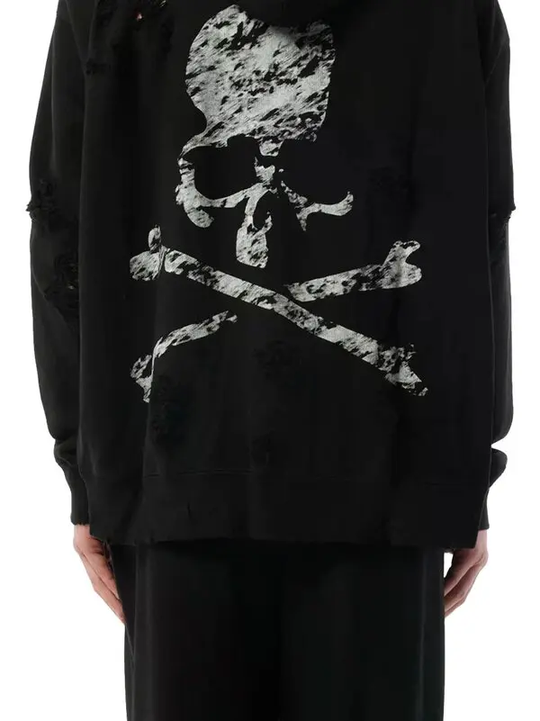 MASTERMIND WORLD Distressed Skull Hoodie - Black