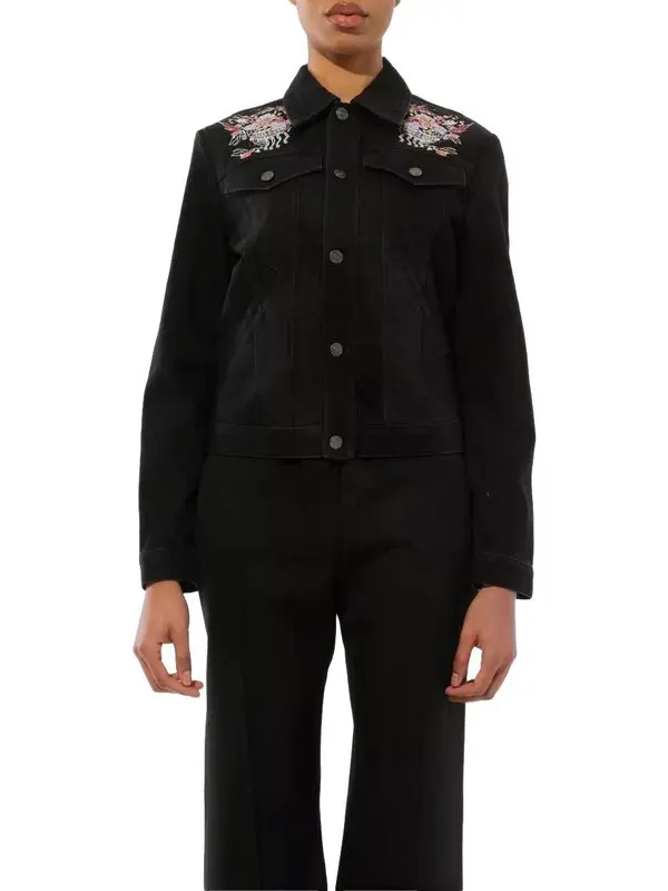 Givenchy Embroidered Denim Jacket - Black