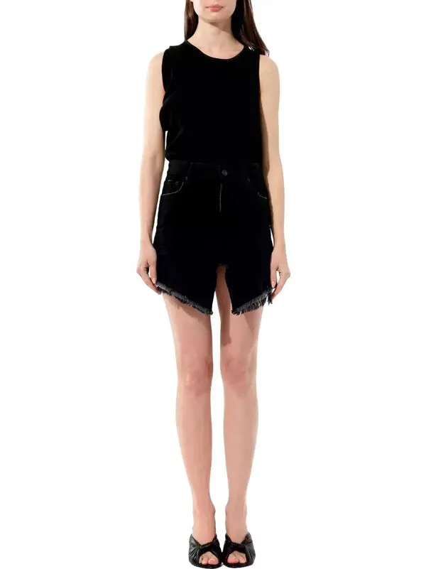 Balenciaga Cut-up Frayed Skirt - Black