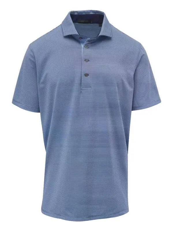 Greyson Saranac Striped Polo Shirt - Blue