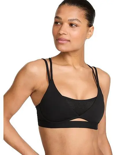 Victoria's Secret Vsx Elevate™ Strappy Plunge Sports Bra - Black