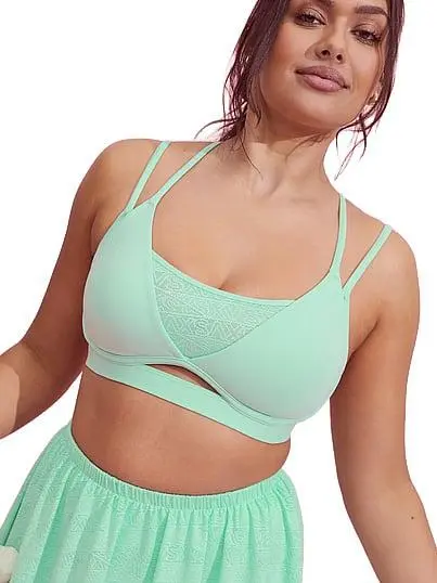 Victoria's Secret Vsx Elevate™ Strappy Plunge Sports Bra - Green