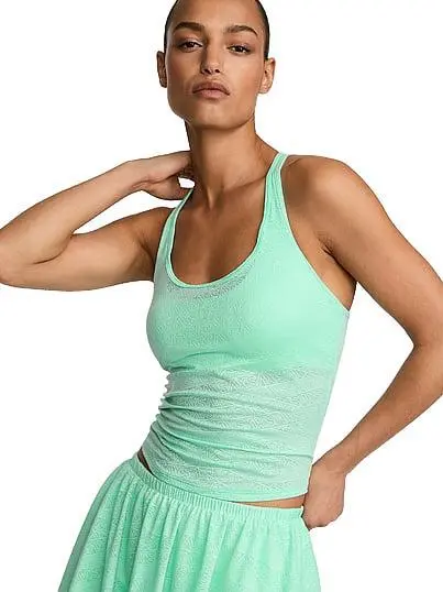 Victoria's Secret Vsx Hot Zones Lace Tank Top - Green