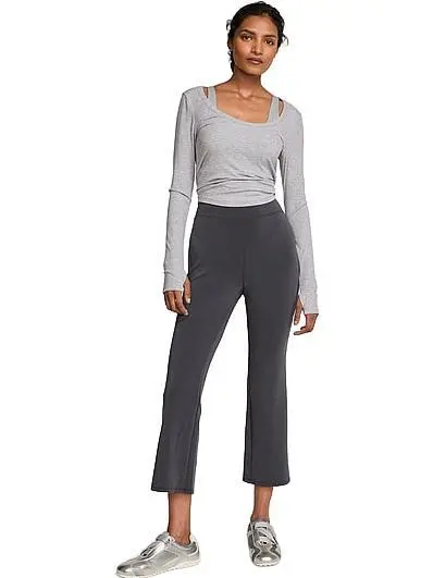 Victoria's Secret Vsx Featherweight Knit Kick Flare Pants - Black