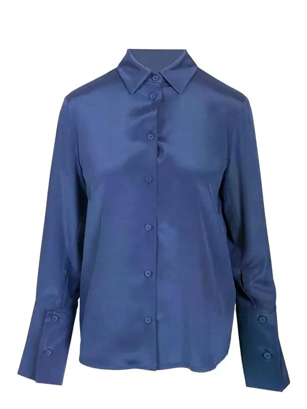 Max Mara Voliera Crepe De Chine Shirt - Blue