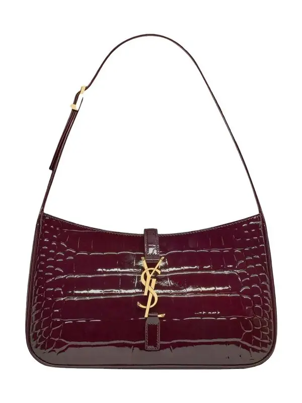 Saint Laurent Le 5 À 7 Crocodile-effect Leather Shoulder Bag - Red