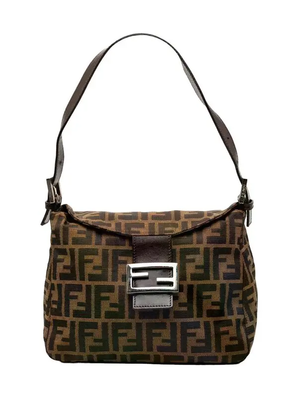 Fendi Zucca Canvas Double Flap Mamma Shoulder Bag - Brown