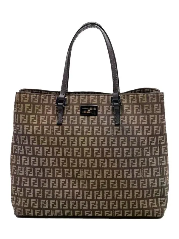 Fendi Zucchino Canvas Tote Bag - Brown