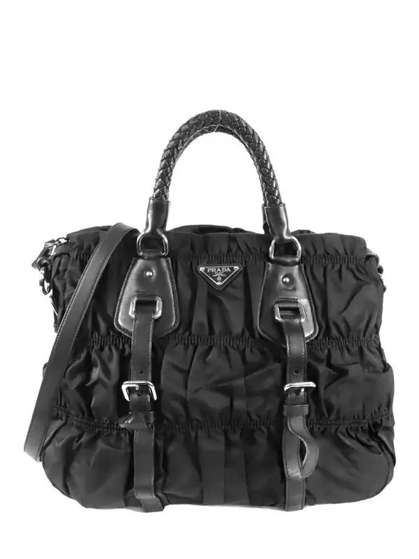 Prada Tessuto Gaufre Satchel - Black