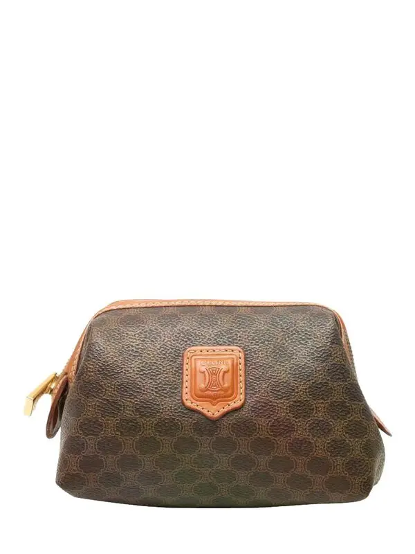 Celine Macadam Coated Canvas Pouch - Brown