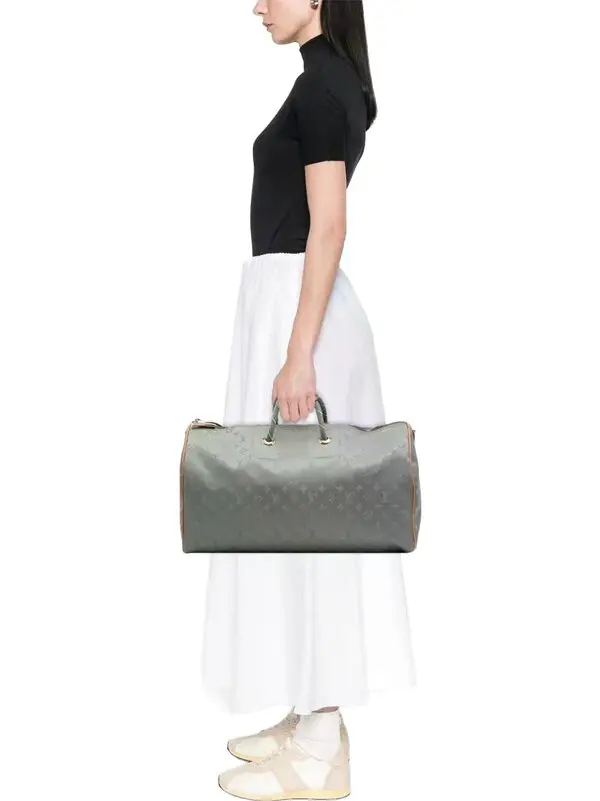 LOUIS VUITTON Monogram Titanium Keepall Bandouliere 50 Travel Bag - Grey