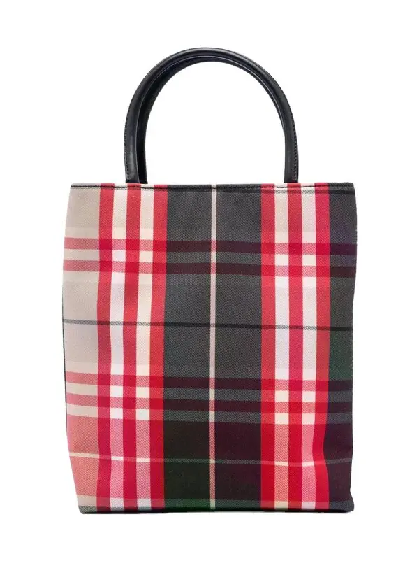 Burberry House Check Canvas Tote Bag - Red