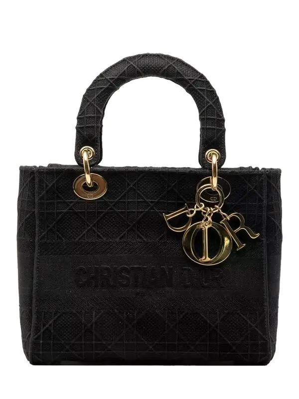 Dior Medium Lady D Lite Satchel - Black