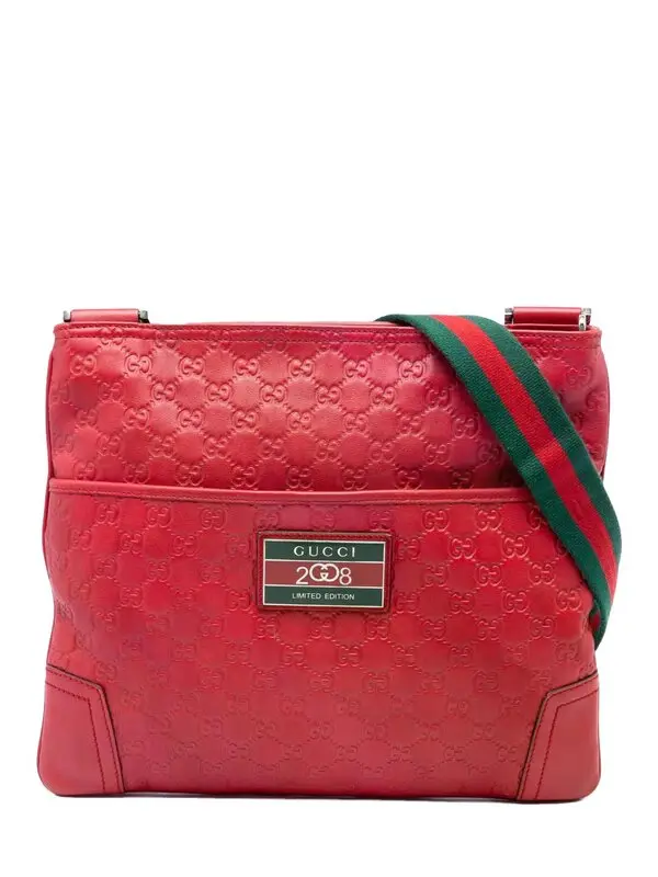 Gucci Ssima Web Crossbody Bag - Red