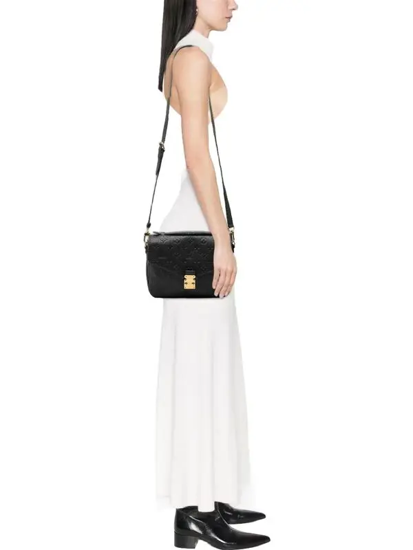 LOUIS VUITTON Monogram Empreinte Pochette Metis Satchel - Black
