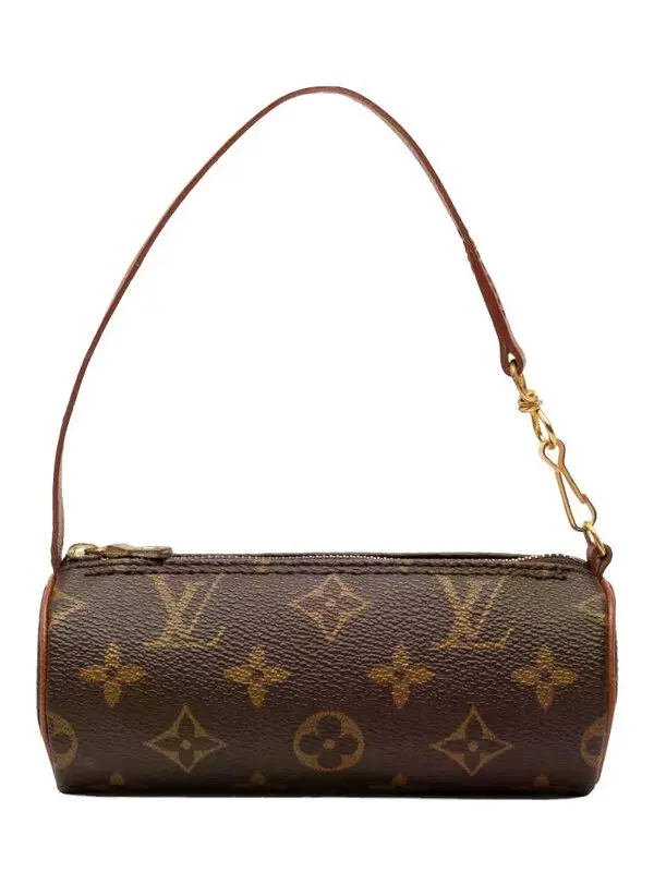 LOUIS VUITTON Monogram Papillon Pochette Handbag - Brown