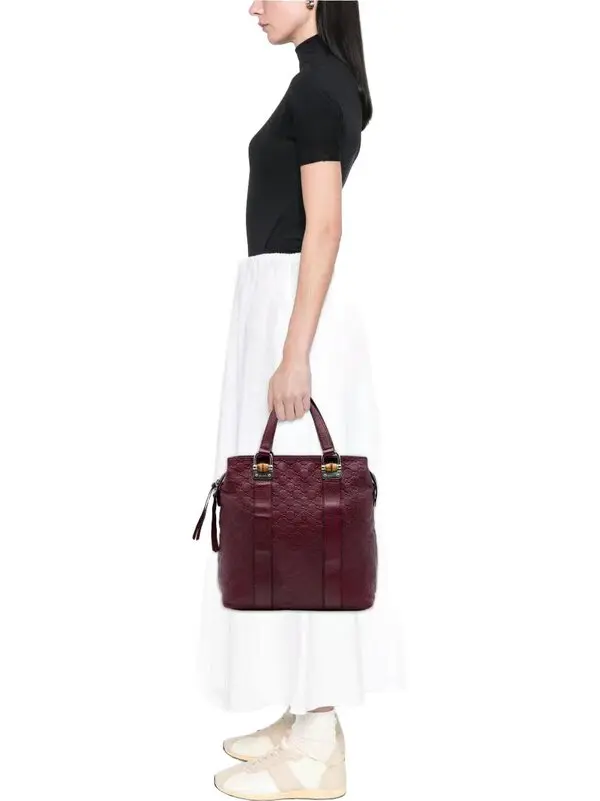 Gucci Bamboo Bar Tote Bag - Red