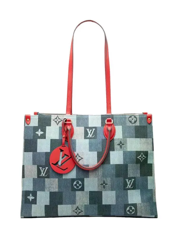 LOUIS VUITTON Monogram Denim Onthego Gm Satchel - Blue