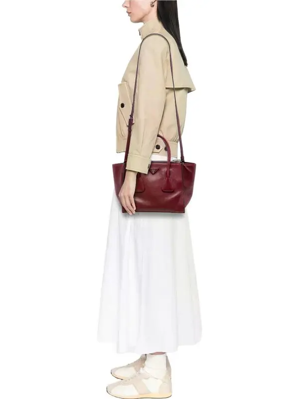 Prada Glace Calf Twin Pocket Satchel - Red