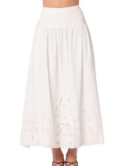 Victoria's Secret Astr The Label Stevie Eyelet Maxi Skirt - White,ivory
