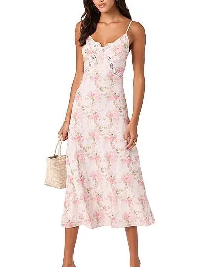 Victoria's Secret Astr The Label Liran Lace Detail Midi Dress - Floral