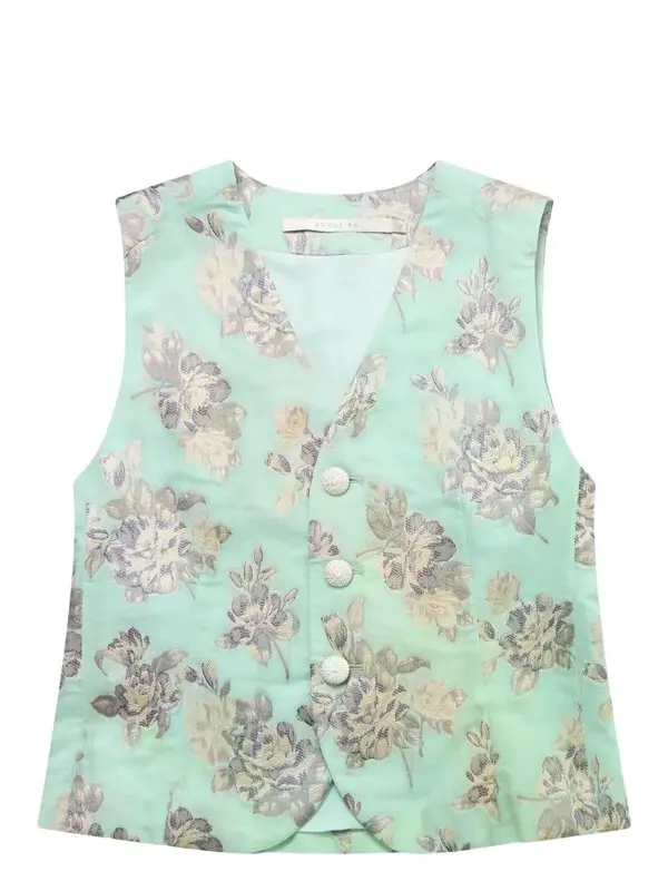 RENLI SU Jacquard Waistcoat - Green