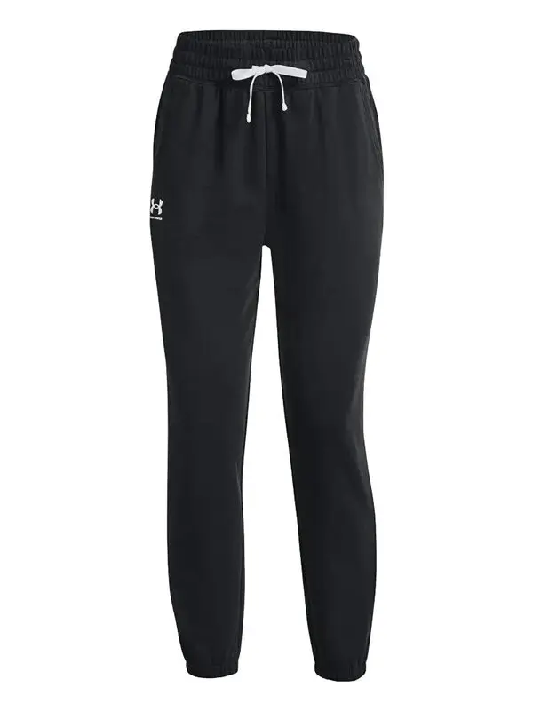 Under Armour Rival Terry Logo Print Track Pants - Black