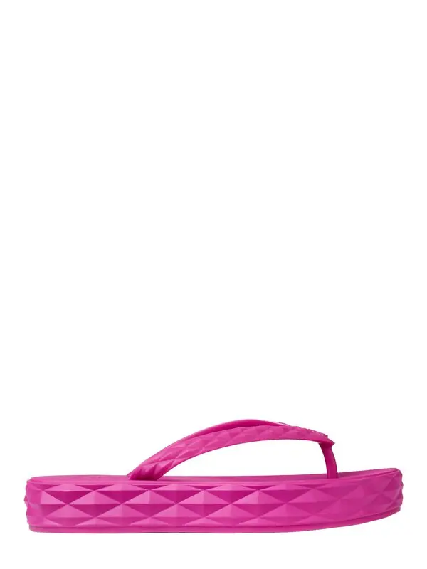 JIMMY CHOO Diamond Flip Flop Fuchsia Rubber Flats - V Fuchsia