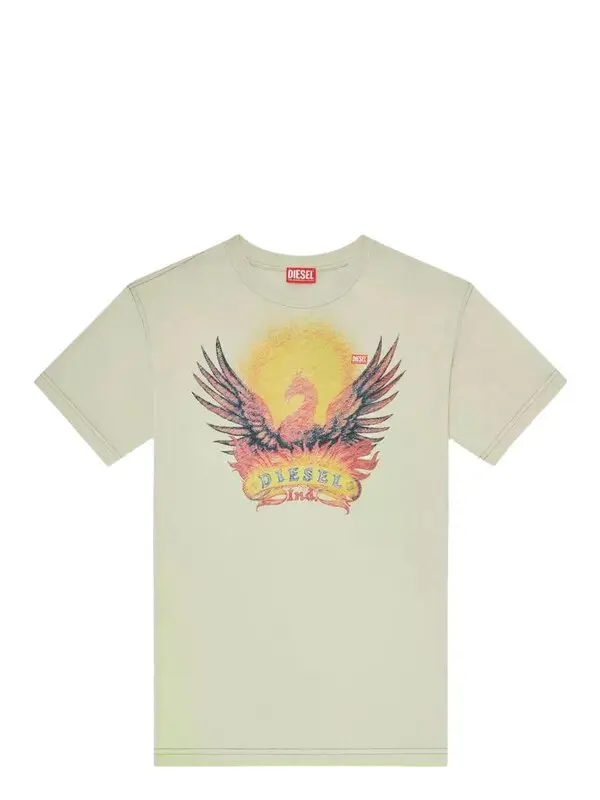 DIESEL® Phoenix-print Cotton T-shirt - Neutrals