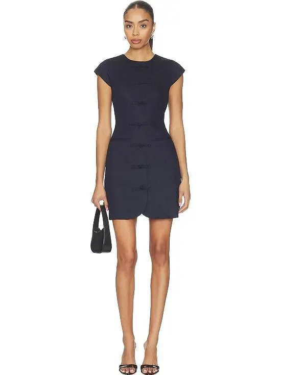ALIGNE Jennie Linen Mix Dress - Navy