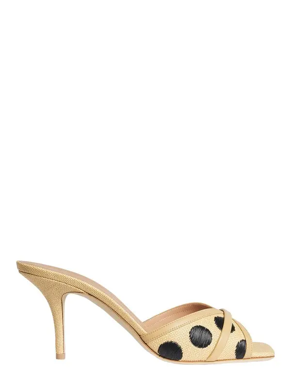 MALONE SOULIERS Raffia-leather Perla Mules - Beige