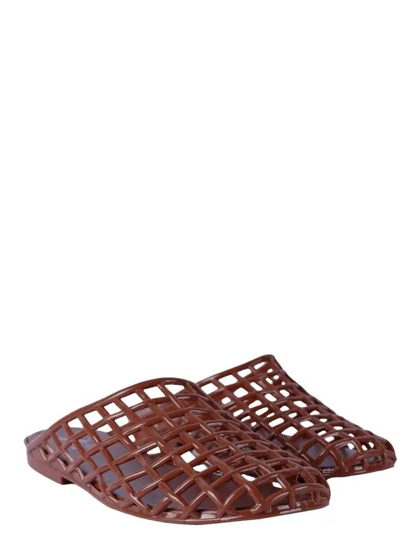 JELAVU Glimmr Tan Woven Jelly Mules - Brown
