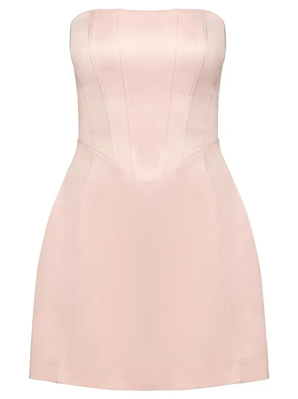 TIA DORRAINE Strapless Satin Mini Dress - Pink