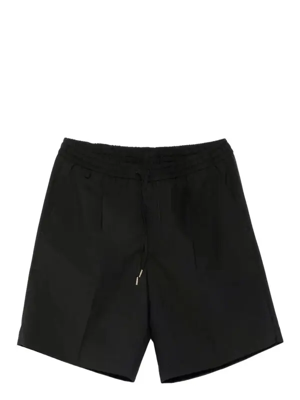 BRIGLIA 1949 Pleated Drawstring Shorts - Black