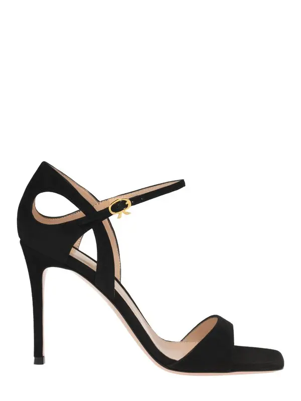 GIANVITO ROSSI Charlotte Suede Stiletto Sandals - Black - Suede