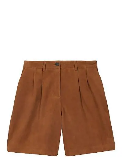 The Kooples Regular-fit Suede Bermuda Shorts - Camel