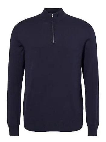 ARNE Funnel Neck Zip-up Knitted Cardigan - Navy