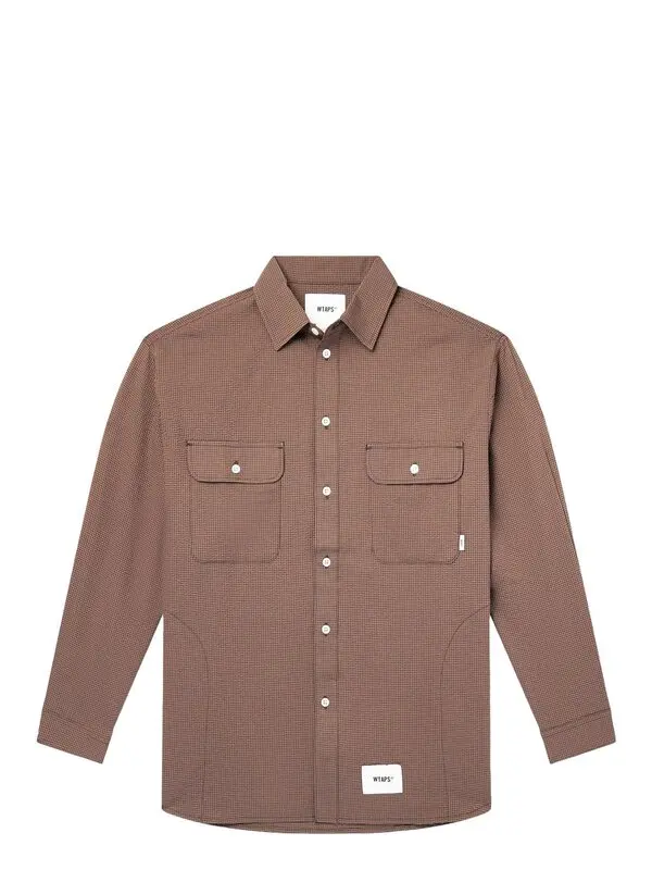 WTAPS Checked Seersucker Shirt - Brown